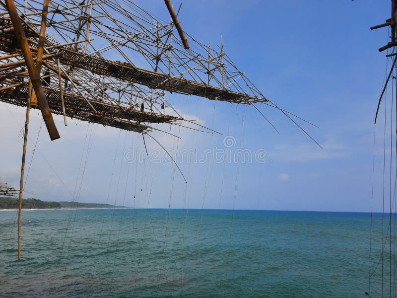 Traditional Tool, a Fish Trap Made on the Edge of a Steep Cliff Stock ...