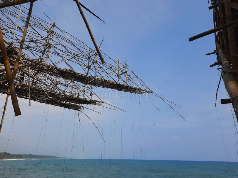 Traditional Tool, a Fish Trap Made on the Edge of a Steep Cliff Stock ...