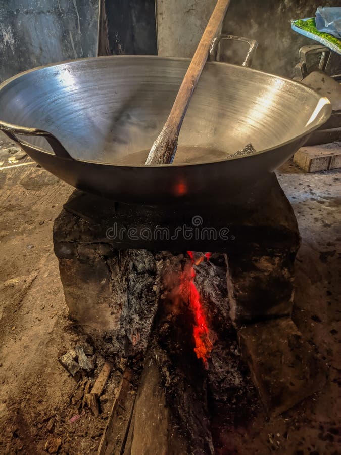 Traditional Tools for Cooking Using Wood As Burning Stock Photo - Image ...