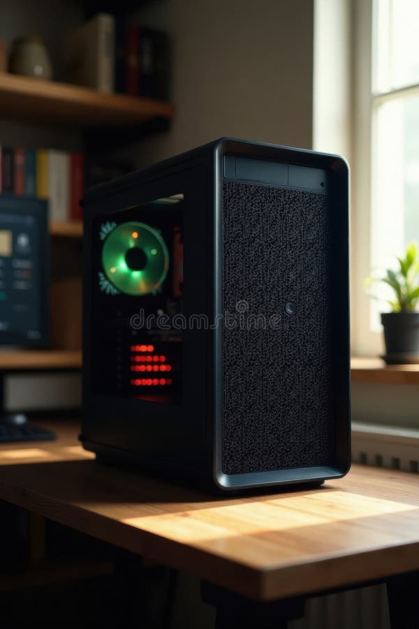 A Traditional Tower PC Rests on a Wooden Desk , Computer Tower, Classic ...