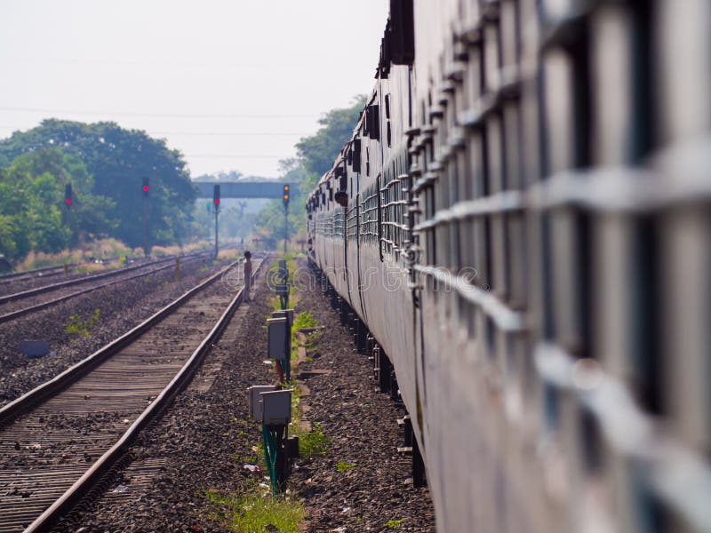 A Traditional Train Carriage in India in Transit. Stock Photo - Image ...
