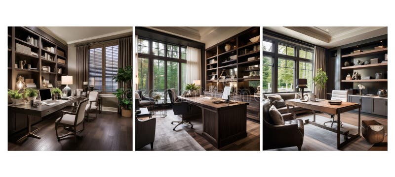 Traditional Transitional Home Office Interior Design Ai Generated Stock ...