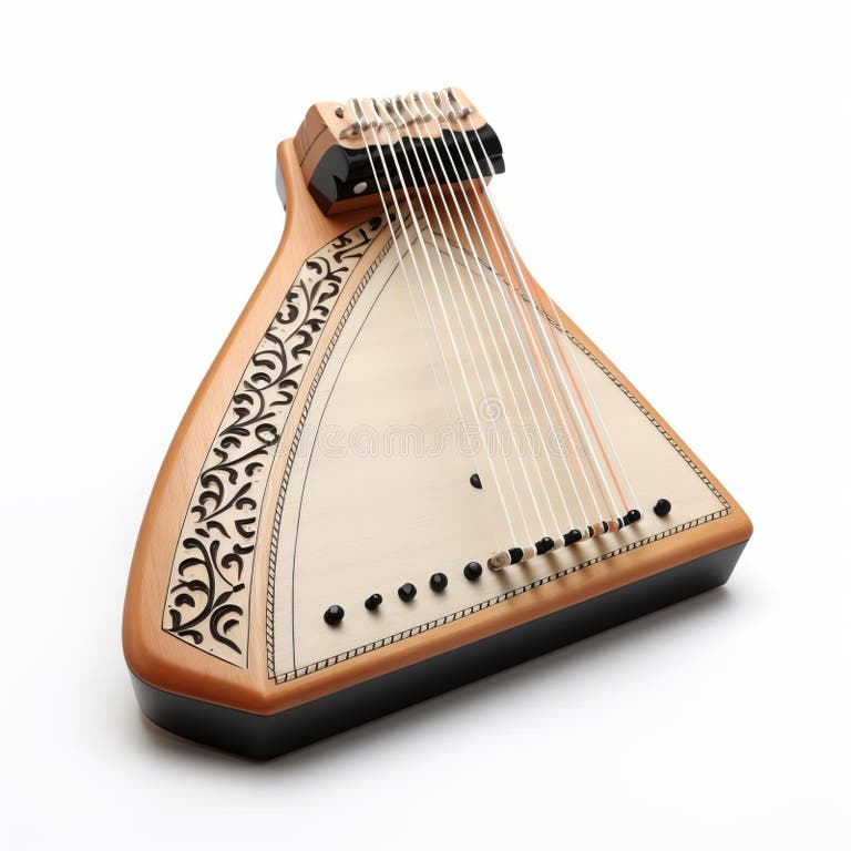 Traditional Triangular-shaped Autoharp Instrument with Floral Pattern ...