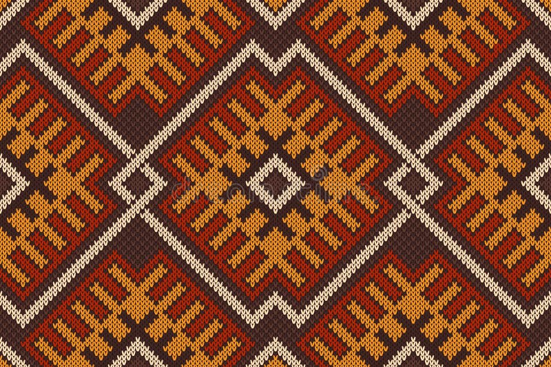 Traditional Tribal Aztec Seamless Pattern on the Wool Knitted Te Stock ...