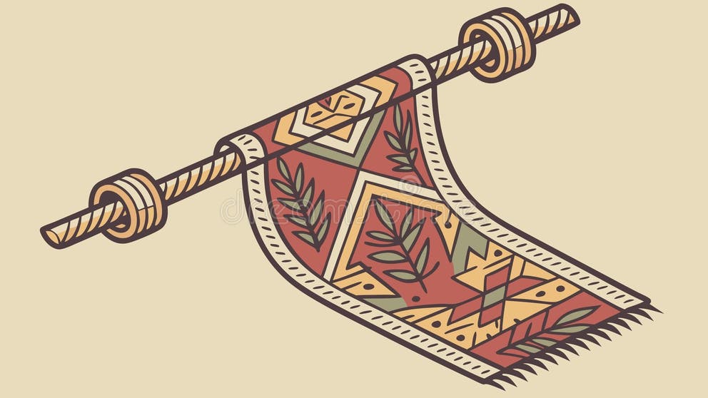 Traditional Tribal Pattern Rolled Up Carpet Graphic, Vector Design ...