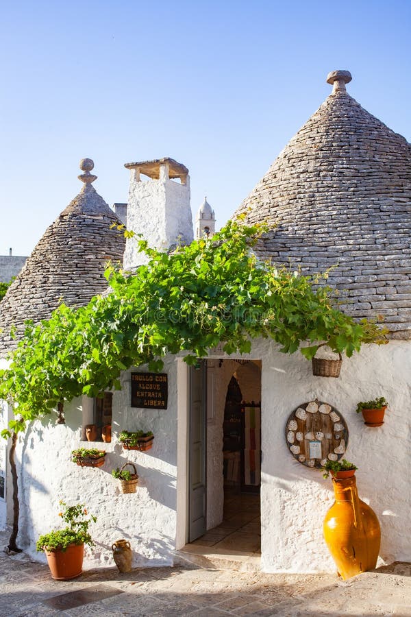 Traditional Trulli Houses in Alberobello Stock Image - Image of ...