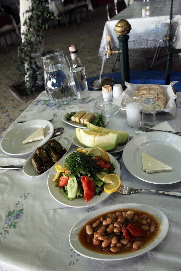 Traditional Turkish Appetizer Foods with Raki Stock Photo - Image of ...