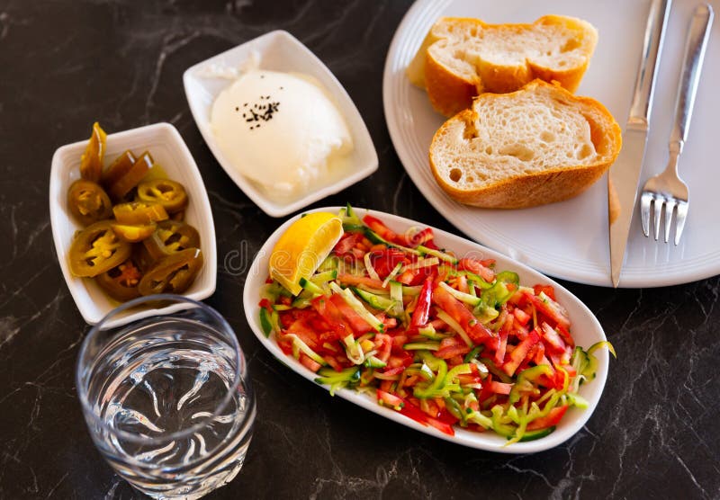 Traditional Turkish Appetizers before Main Course Stock Photo - Image ...