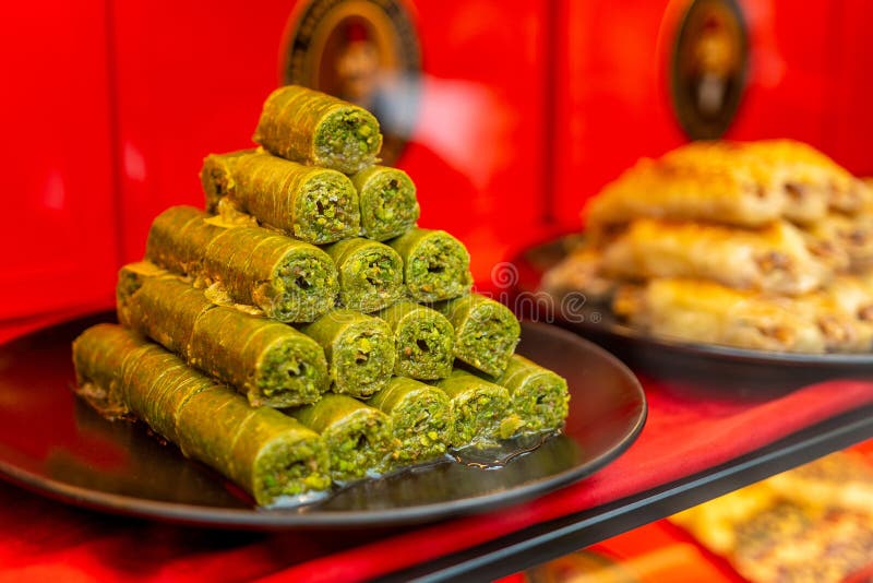 Traditional Turkish, Arabic Sweets Baklava Assortment with Pistachio ...