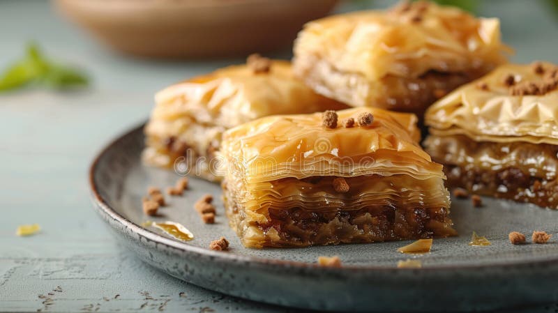 Traditional Turkish, Arabic Sweets Baklava. Stock Illustration ...
