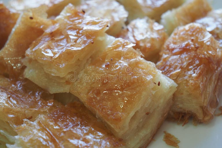 Traditional Turkish Borek Served on a Plate in a Bright Kitchen Stock ...