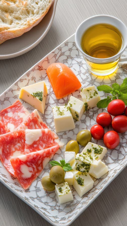A Traditional Turkish Breakfast Elegantly Presented on a Patterned ...