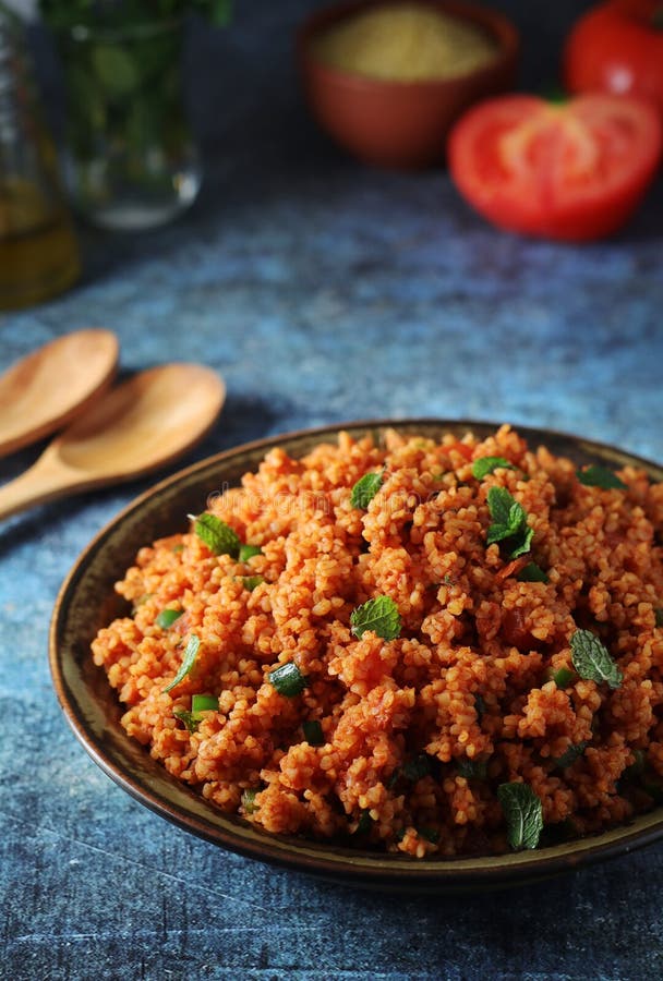 A Traditional Turkish Bulgur Salad - Kisir Stock Photo - Image of ...