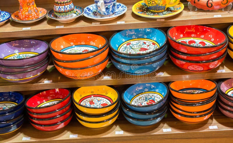 Traditional Turkish Ceramic Plates Stock Photo - Image of patten ...