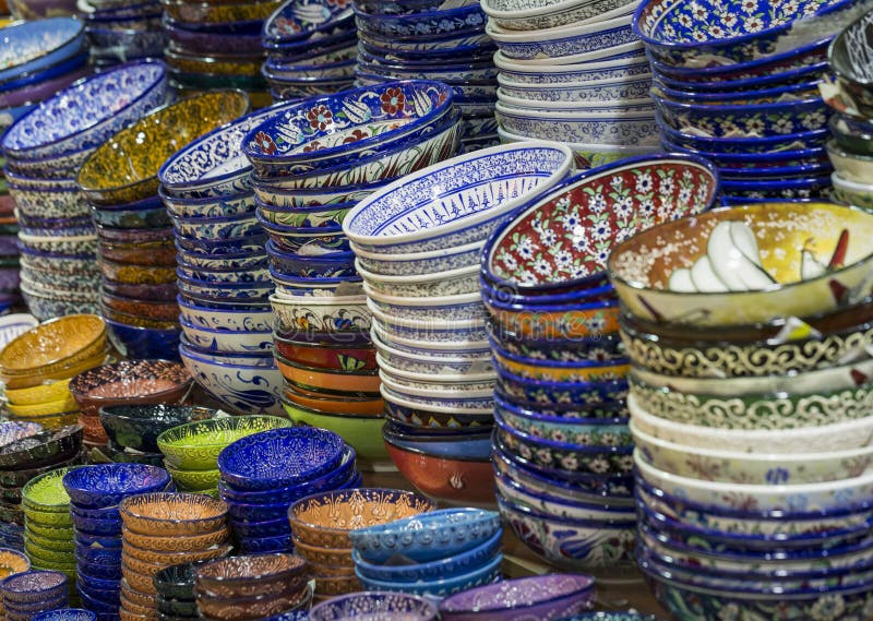Traditional Turkish Ceramics on the Grand Bazaar Stock Image - Image of ...