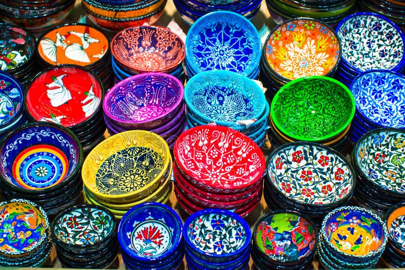 Traditional Turkish Ceramics on the Grand Bazaar Stock Image - Image of ...