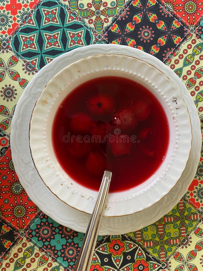 Traditional Turkish Cherry Compote or Komposto Stock Photo - Image of ...