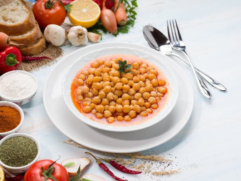 Traditional Turkish Chickpea Food. Stock Photo - Image of diet, bean ...