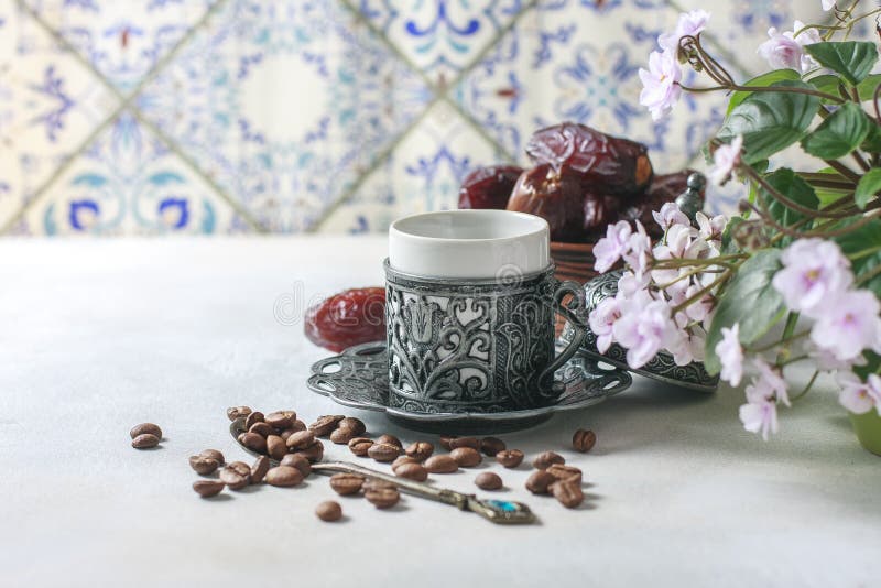 Traditional Turkish Coffee. Coffee in the Oriental Style Vintage Stock ...
