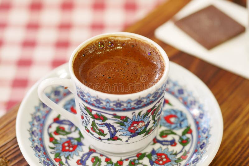 Traditional Turkish Coffee Served in a Decorative Cup Stock Image ...