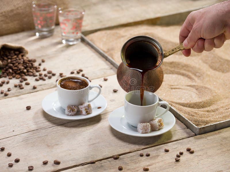 Traditional Turkish Coffee. Stock Photo - Image of boil, caffeine ...