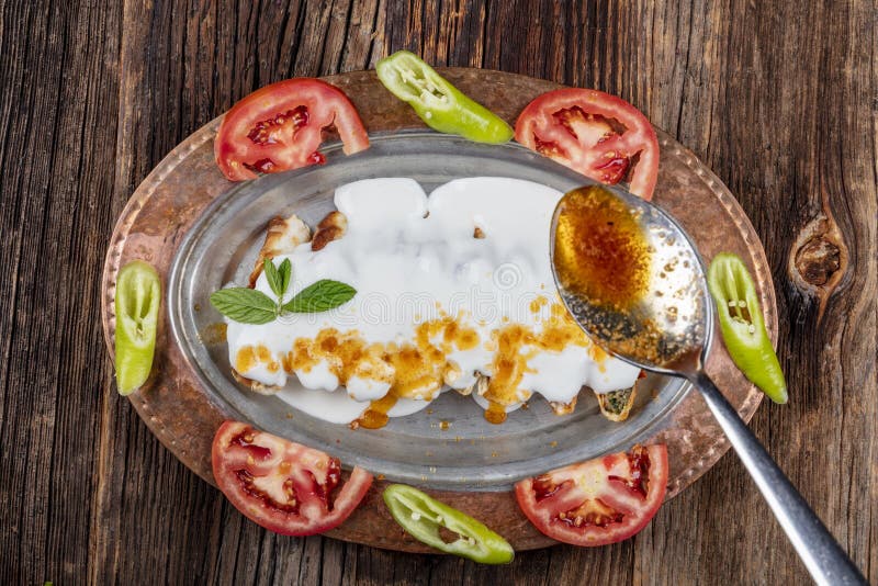 Traditional Turkish Cuisine Beyti Kebab Stock Photo - Image of eastern ...