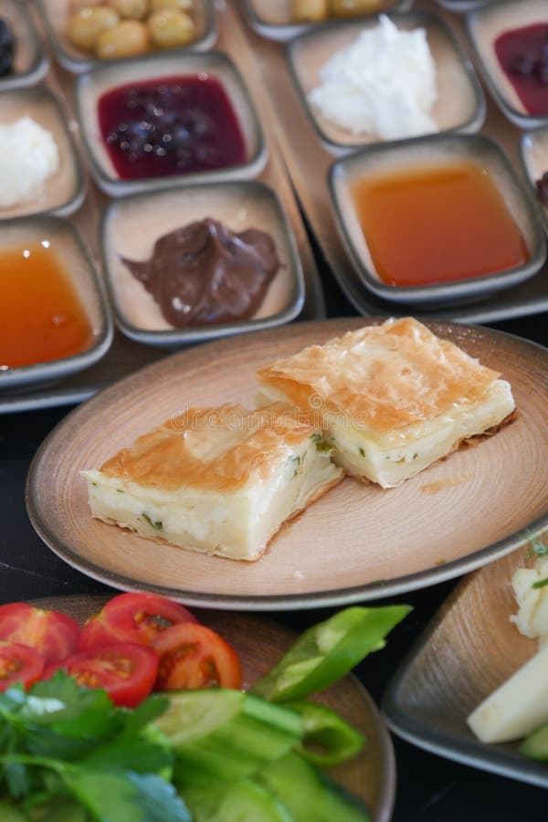 Traditional Turkish Cuisine Pastries Borek on a Plate Stock Photo ...