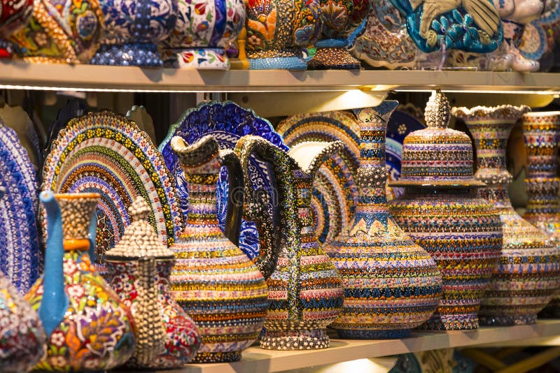 Traditional Turkish Decorative Ceramics Stock Image - Image of orient ...