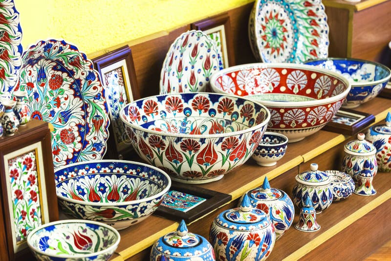 Traditional Turkish Decorative Ceramics Stock Photo - Image of decor ...