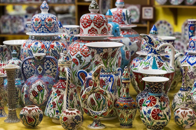 Traditional Turkish Decorative Ceramics Stock Image - Image of antique ...