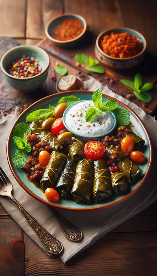 A Traditional Turkish Delicacy: Dolma Stock Illustration - Illustration ...