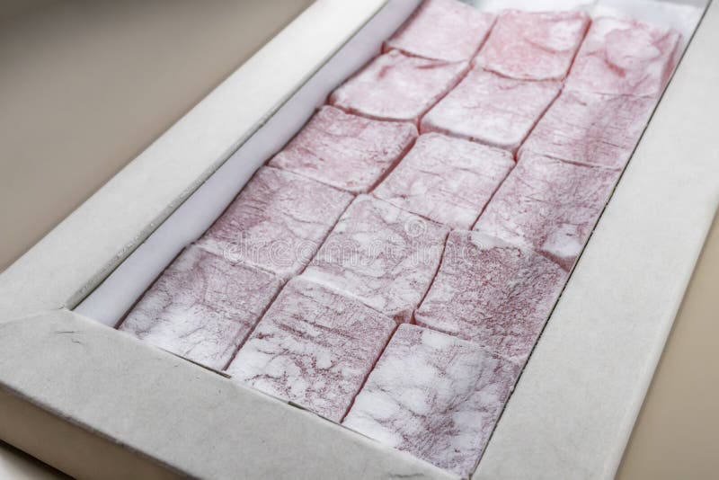 Traditional Turkish Delight in Box Stock Photo - Image of eating, aroma ...