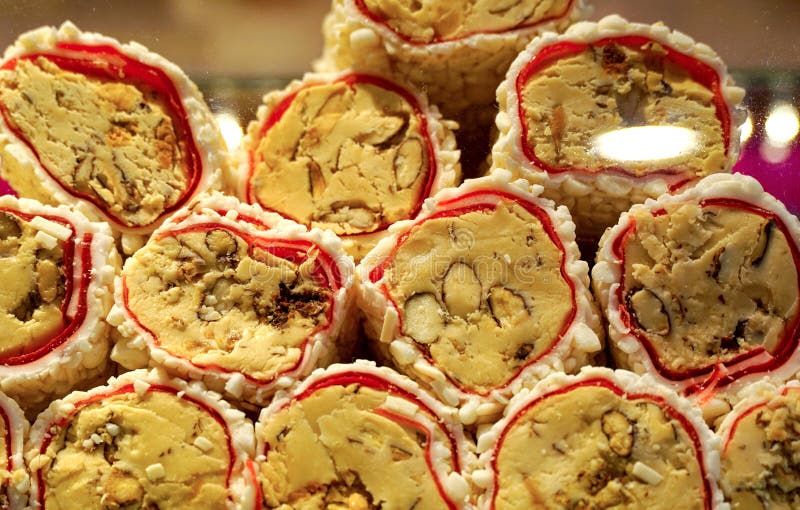 Traditional Turkish Delight on a Display for Sale Stock Photo - Image ...