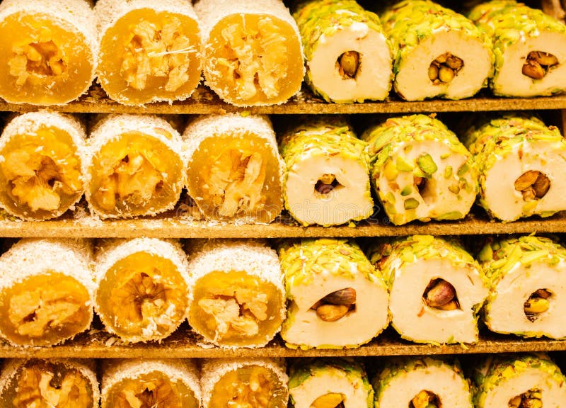 Traditional Turkish Delight Lokum Candy Stock Image - Image of closeup ...