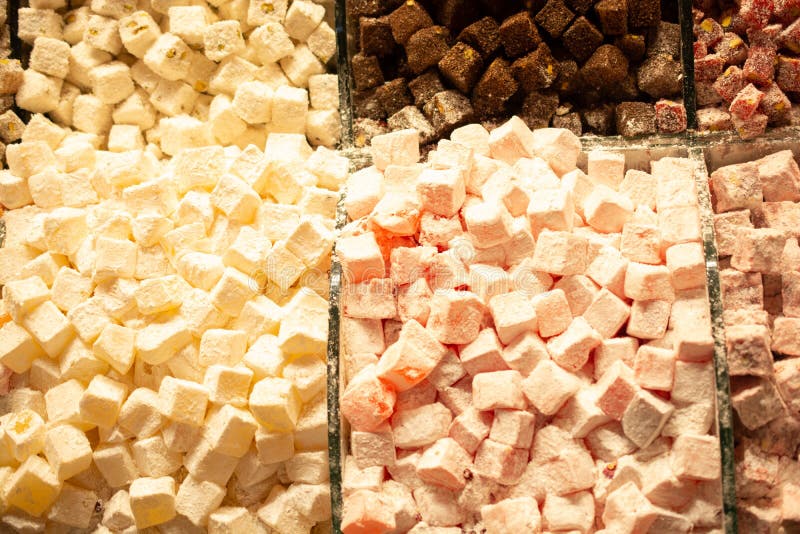 Traditional Turkish Delight Lokum Candy Stock Image - Image of bazaar ...