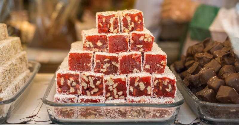 Traditional Turkish Delight Lokum Candy Stock Photo - Image of locum ...