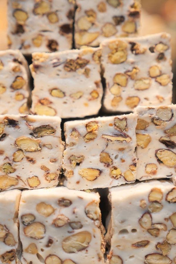 Traditional Turkish Delight with Nut Stock Image - Image of shape ...