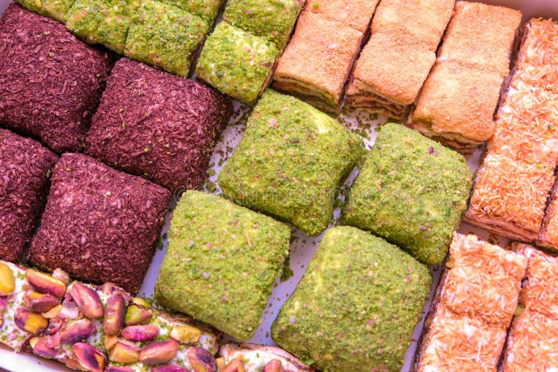 Traditional Turkish Delight, Rahat Lokum in a Box, Top View Stock Image ...