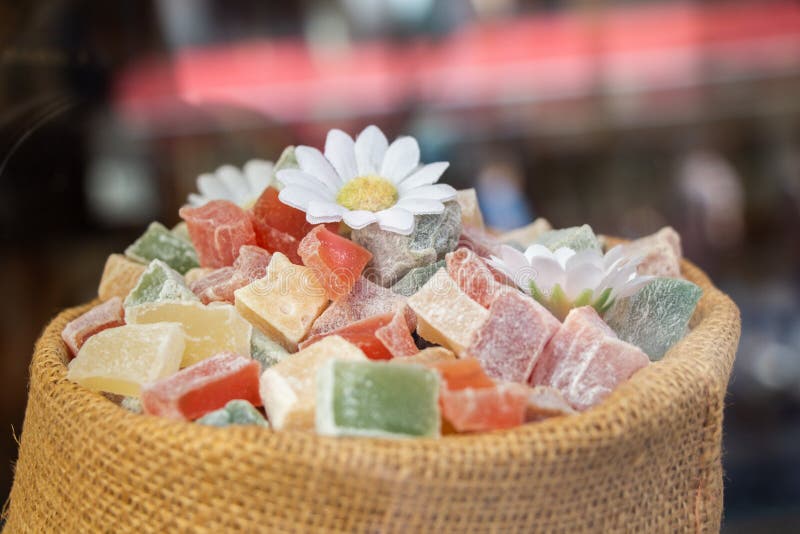 Traditional Turkish Delight, Soft Candy Stock Photo - Image of lokum ...