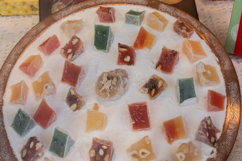 Traditional Turkish Delight, Soft Candy Stock Photo - Image of oriental ...