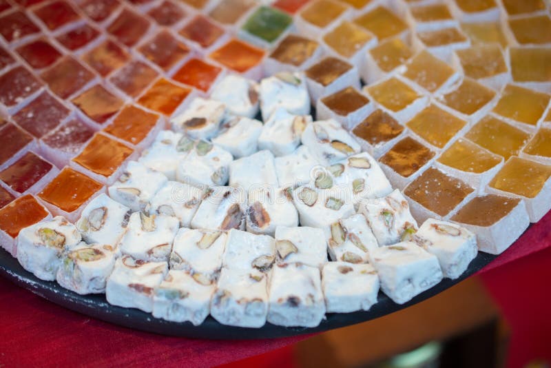 Traditional Turkish Delight Sweets As Lokum Candy Stock Photo - Image ...