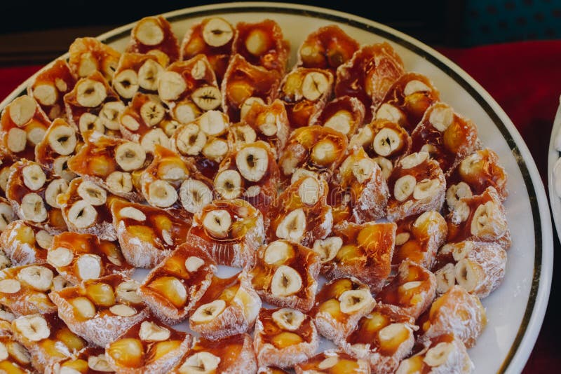 Traditional Turkish Delight Sweets As Lokum Candy Stock Photo - Image ...