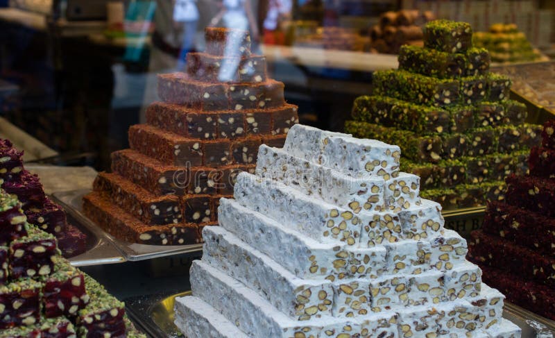 Traditional Turkish Delight Sweets As Lokum Candy Stock Image - Image ...