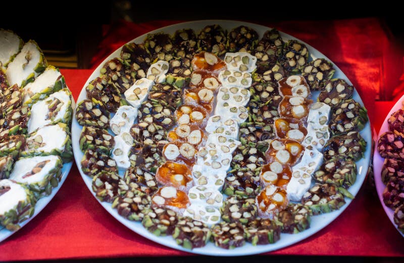 Traditional Turkish Delight Sweets As Lokum Candy Stock Photo - Image ...
