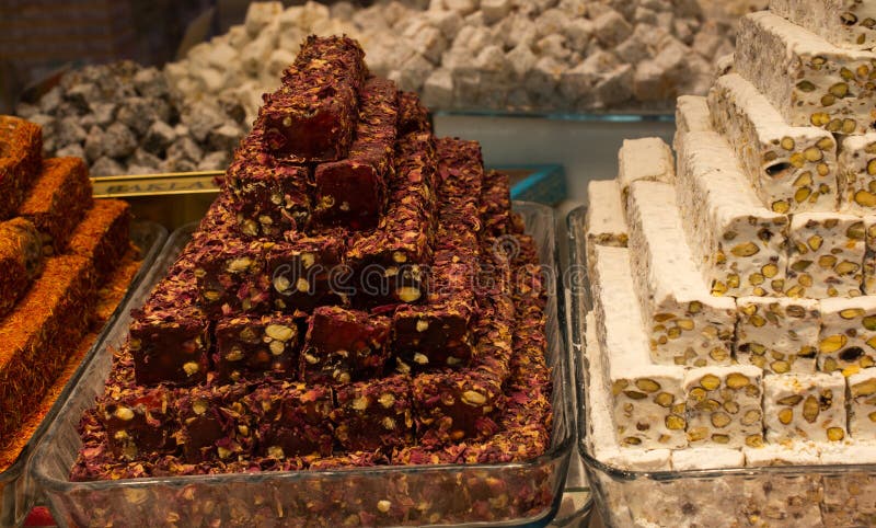 Traditional Turkish Delight Sweets As Lokum Candy Stock Photo - Image ...