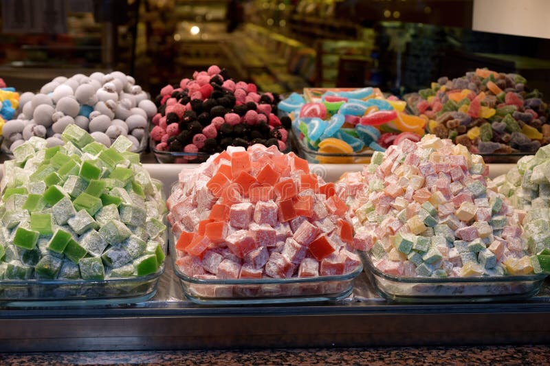 Traditional Turkish Delight Sweets. Istanbul, Turkey Stock Image ...