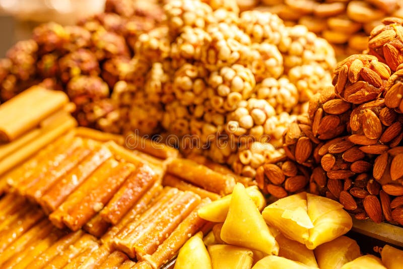 Traditional Turkish Delights in a Shop of Istanbul Stock Photo - Image ...