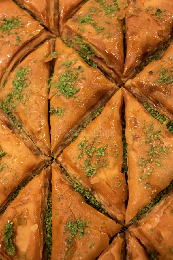 Traditional Turkish Dessert Baklava with Honey Stock Photo - Image of ...