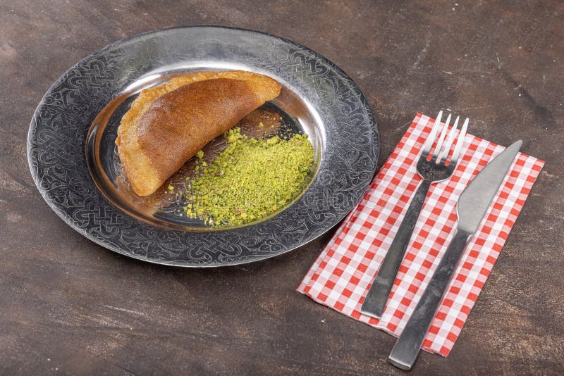 Traditional Turkish Dessert Called Arab Kadaif or Tas Kadayif. Turkish ...