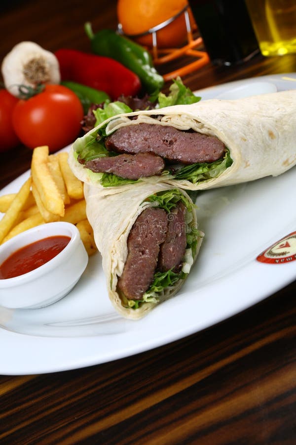 Traditional Turkish Durum, Wrap Stock Photo - Image of kafta, food ...